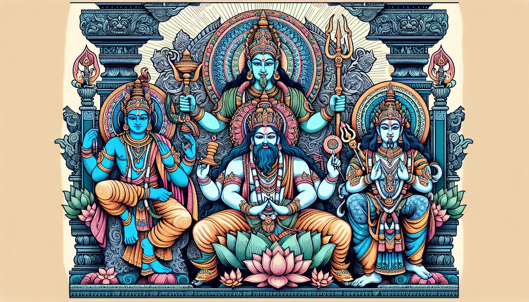 Hindu God Outlines: Exploring Brahma, Vishnu, Shiva, and More in ...